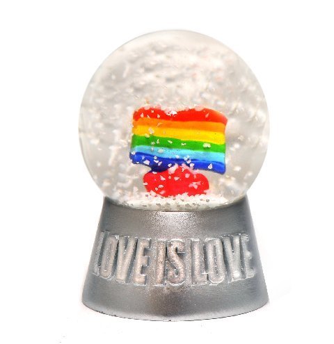 LGBT Gay Pride Love Is Love Mini Rainbow Snow Globe 45 mm Pride Month