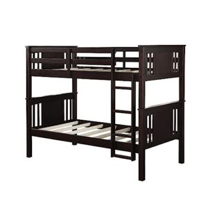 dorel living twin bunk bed, espresso