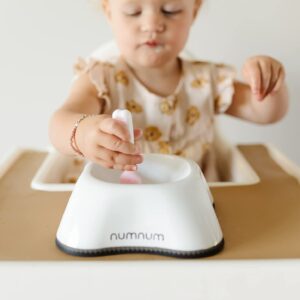 NumNum Beginner Bowl | Baby Bowl | BPA Free Silicone Self Feeding Baby + Toddler Dish | Baby Led Weaning Bowl for Kids Ages 6 Months+