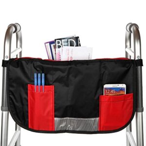 home-x - walker or wheelchair pocket pouch, easy-to-access organizer works great for folding wheelchairs and walkers alike