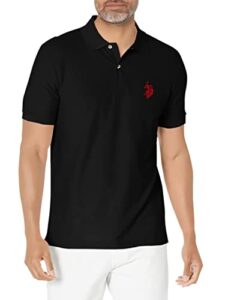 u.s. polo assn. men's ultimate pique polo, black, l