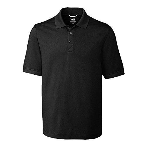 Cutter & Buck mens Big Tall 35+upf, Short Sleeve Advantage Polo Shirt, Black, 5X US