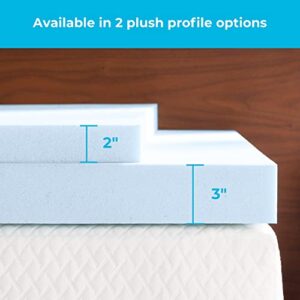 Linenspa 2 Inch Memory Foam Mattress Topper, Gel Infused Queen Mattress Topper, CertiPUR-US Certified