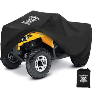 XYZCTEM Waterproof ATV Cover, Heavy Duty Black Protects 4 Wheeler from Snow Rain or Sun, Large Universal Size Fits 103 inch for Most Quads