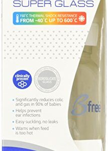 Bfree Borosilicate Super Glass BPA-Free Anti-Colic Baby Bottle (Borosilicate 8.8 fl.oz)