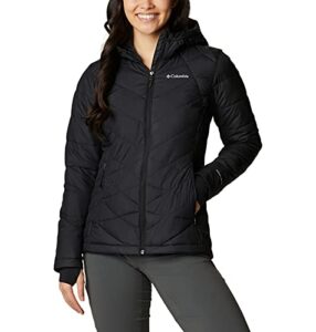 columbia women's heavenly hooded jacket, black, small