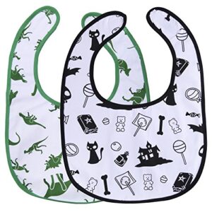 littleforbig big sized bib 2 packs - dinosaurs and halloween