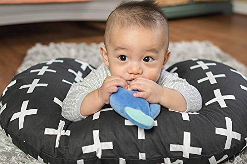 Mila Millie Premium Quality 2 Pack Nursing Pillow Covers Nordic Swiss Black & White Unisex Design Slipcovers - 100% Cotton Hypoallergenic (Black & White)