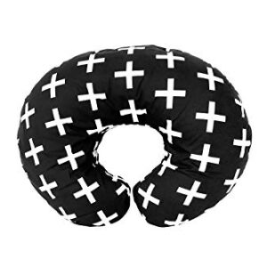 Mila Millie Premium Quality 2 Pack Nursing Pillow Covers Nordic Swiss Black & White Unisex Design Slipcovers - 100% Cotton Hypoallergenic (Black & White)