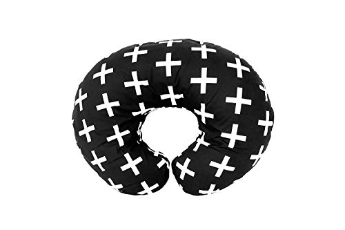 Mila Millie Premium Quality 2 Pack Nursing Pillow Covers Nordic Swiss Black & White Unisex Design Slipcovers - 100% Cotton Hypoallergenic (Black & White)