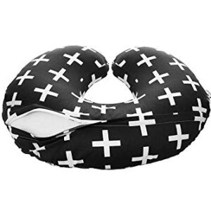 Mila Millie Premium Quality 2 Pack Nursing Pillow Covers Nordic Swiss Black & White Unisex Design Slipcovers - 100% Cotton Hypoallergenic (Black & White)