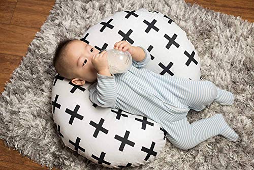 Mila Millie Premium Quality 2 Pack Nursing Pillow Covers Nordic Swiss Black & White Unisex Design Slipcovers - 100% Cotton Hypoallergenic (Black & White)