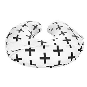 Mila Millie Premium Quality 2 Pack Nursing Pillow Covers Nordic Swiss Black & White Unisex Design Slipcovers - 100% Cotton Hypoallergenic (Black & White)