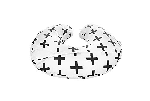 Mila Millie Premium Quality 2 Pack Nursing Pillow Covers Nordic Swiss Black & White Unisex Design Slipcovers - 100% Cotton Hypoallergenic (Black & White)