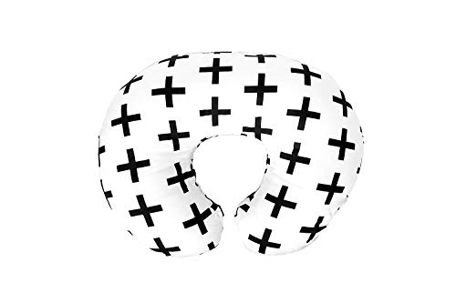 Mila Millie Premium Quality 2 Pack Nursing Pillow Covers Nordic Swiss Black & White Unisex Design Slipcovers - 100% Cotton Hypoallergenic (Black & White)