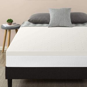 Best Price Mattress 2 Inch Ventilated Memory Foam Mattress Topper, CertiPUR-US Certified, Twin XL, White