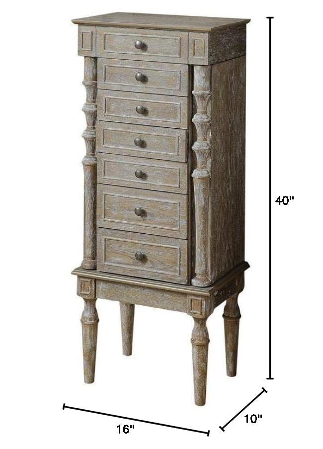 ACME Taline Jewelry Armoire - - Weathered Oak