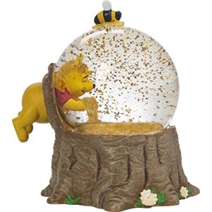 precious moments, disney showcase winnie the pooh musical snow globe, for the love of hunny, resin/glass, #171708 , brown