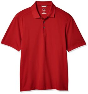 cutter & buck mens big tall 35+upf, short sleeve advantage polo shirt, red, 2x us