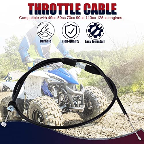 QAZAKY 31inch Throttle Cable Line for 49cc 50cc 70cc 90cc 110cc 125cc Kids ATV Quad 4 Wheeler Mini Pit Dirt Bike TaoTao Kazuma Buyang Coolsport Roketa Sunl Baja Kymco