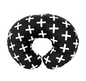 mila millie premium quality nursing pillow cover nordic swiss white cross unisex design slipcover - 100% cotton hypoallergenic - great for breastfeeding mothers - fits boppy pillow