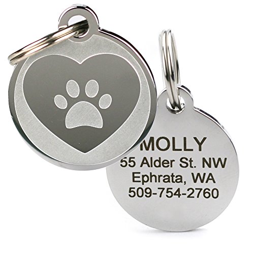 GoTags Dog ID Tags, Fun Playful Designs, Personalized Engraved Stainless-Steel Dog & Cat Pet Tags.