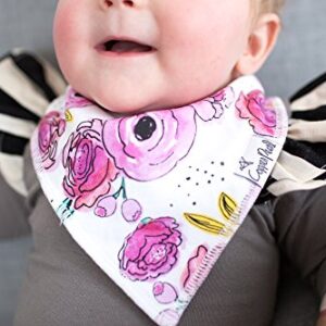 Copper Pearl Baby Bandana Drool Bibs for Drooling and Teething 4 Pack Gift Set “Bloom, Soft Set of Cloth Bandana Bibs for Any Baby Girl or Boy, Cute Registry Ideas for Baby Shower Gifts