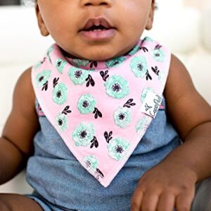 Copper Pearl Baby Bandana Drool Bibs for Drooling and Teething 4 Pack Gift Set “Bloom, Soft Set of Cloth Bandana Bibs for Any Baby Girl or Boy, Cute Registry Ideas for Baby Shower Gifts