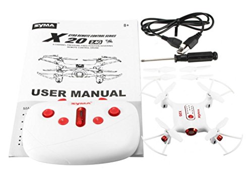 Cheerwing Syma X20 Mini Drone for Kids and Beginners RC Nano Quadcopter with Auto Hovering 3D Flip(White)