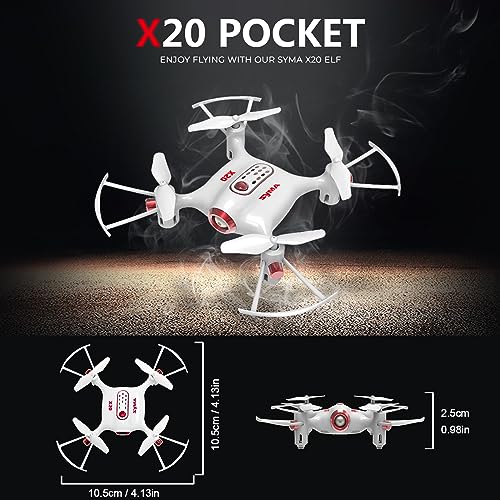 Cheerwing Syma X20 Mini Drone for Kids and Beginners RC Nano Quadcopter with Auto Hovering 3D Flip(White)