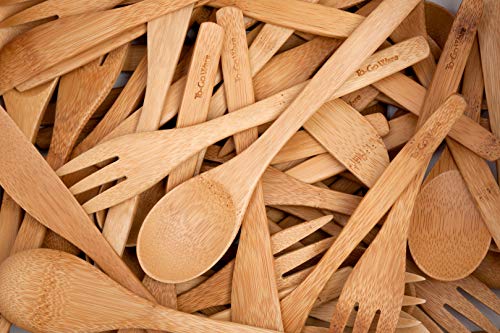 TO GO WARE Kid's Bamboo Reusable Utensils | Dishwasher-Safe | No BPA or Phthalate | Made from Durable, Sustainable Materials | Eco-Conscious | 3 Spoons, 3 Forks (Pack of 6)