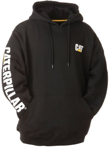 Caterpillar Men's Trademark Banner Hooded Sweatshirt (Regular and Big & Tall Sizes), Black, Small