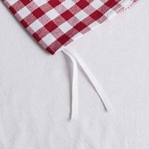 SUSYBAO Red Gingham Duvet Cover Queen 100% Washed Cotton Farmhouse Plaid Duvet Cover Set 3 Pcs 1 Minimalist Grid Patterned Duvet Cover with Zipper Ties 2 Pillowcases Soft Checkered Red Gingham Bedding