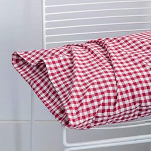 SUSYBAO Red Gingham Duvet Cover Queen 100% Washed Cotton Farmhouse Plaid Duvet Cover Set 3 Pcs 1 Minimalist Grid Patterned Duvet Cover with Zipper Ties 2 Pillowcases Soft Checkered Red Gingham Bedding