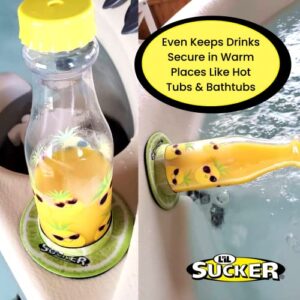 Lil Sucker Slogan Suction Ring Cup Holders, 4 Pack, Drink Secure Coasters, Non-Tipping, Anti-Spill Beverage Companions, Ideal for SUP's Boats Trucks RVs ATV's Vans Outdoor & Home