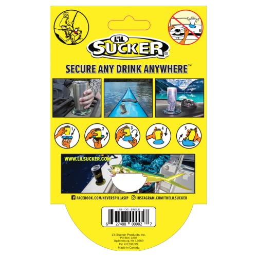 Lil Sucker Slogan Suction Ring Cup Holders, 4 Pack, Drink Secure Coasters, Non-Tipping, Anti-Spill Beverage Companions, Ideal for SUP's Boats Trucks RVs ATV's Vans Outdoor & Home