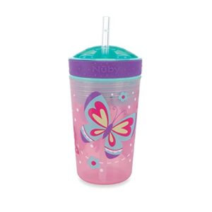 Nuby 1pk Snack N' Sip 2 in 1 Plastic Snack and Drink Cup, Multi color