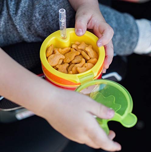 Nuby 1pk Snack N' Sip 2 in 1 Plastic Snack and Drink Cup, Multi color