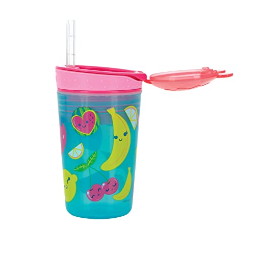 Nuby 1pk Snack N' Sip 2 in 1 Plastic Snack and Drink Cup, Multi color