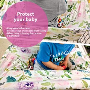 Pobi Baby Premium Multi-Use Cover - Nursing Cover, Baby Car Seat Covers, Shopping Cart, High Chair, and Breastfeeding Cover - Ultra-Soft, Stretchy, and Versatile Floral Scarf for Baby and Mom (Allure)