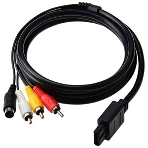 childmory 6ft av tv s video av cable for gamecube snes ngc n64 console