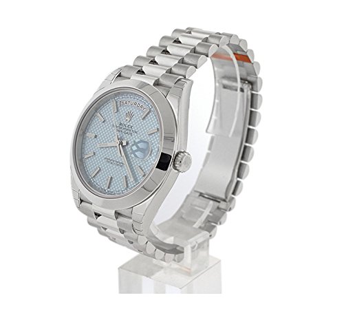 Rolex Daydate 40MM Platinum President 228206 Ice Blue Motif Dial & Smooth Bezel (Certified Pre-Owned)