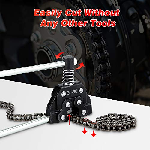 Detacher Breaker Cutter Fit for #25#35#41#40#50#60 415H,428H, 520,530 Roller Chain Motorcycle Bicycle Go Kart ATV Chains Replacement (Black)