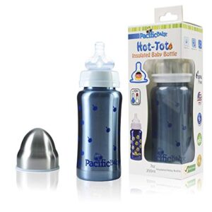 Pacific Baby Hot-Tot Insulated Stainless Steel Infant Baby Eco Feeding Bottle Anti-Colic Nipple 7 Ounce