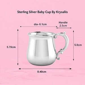 Krysaliis Sterling Silver Traditional Bulge Victorian Cup - Elegant Engravable Personalized Cup Keepsake Gift - Made with Solid 925 Sterling Silver Material - Packaged in a premium gift box