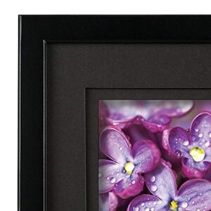 Gallery Solutions 11x14 Black Wood Wall Frame with Double Black Mat For 8x10 Image