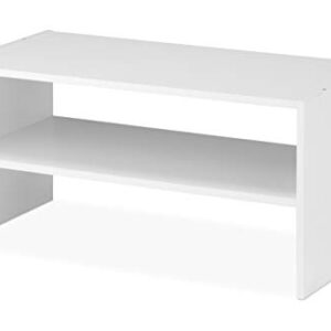 Whitmor Wood Stackable 2-Shelf Shoe Rack, White, 24 inches