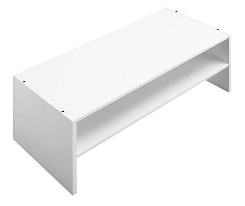 Whitmor Wood Stackable 2-Shelf Shoe Rack, White, 24 inches