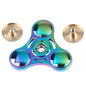 Mtele EDC Hand Spinner Metal Fidget ADHD Focus Toy Ultra Durable High Speed Anxiety Relief Toys,Rainbow Color