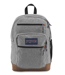 jansport backpack, with 15-inch laptop sleeve, grey letterman - large computer bag rucksack with 2 compartments, ergonomic straps - bag for men, women